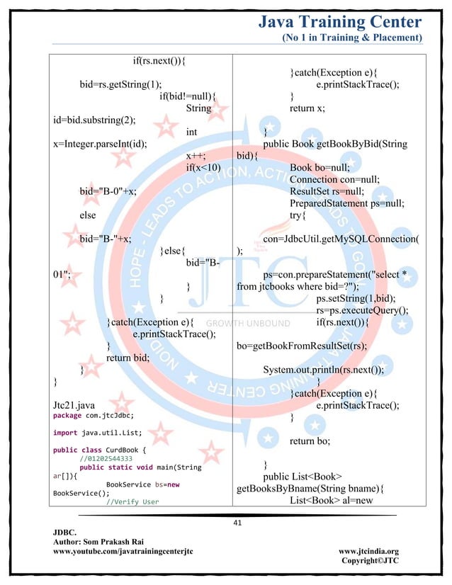 Jdbc Complete Notes By Java Training Center Som Sir Pdf