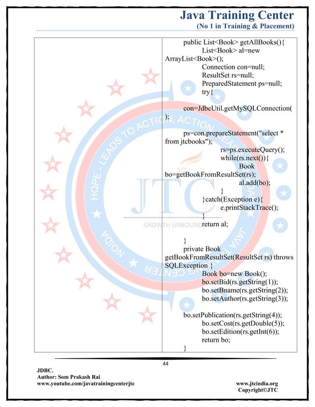 Jdbc Complete Notes by Java Training Center (Som Sir) | PDF | Databases ...