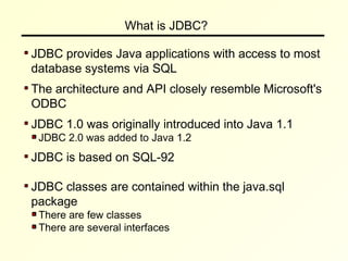 Jdbc connectivity | PPT