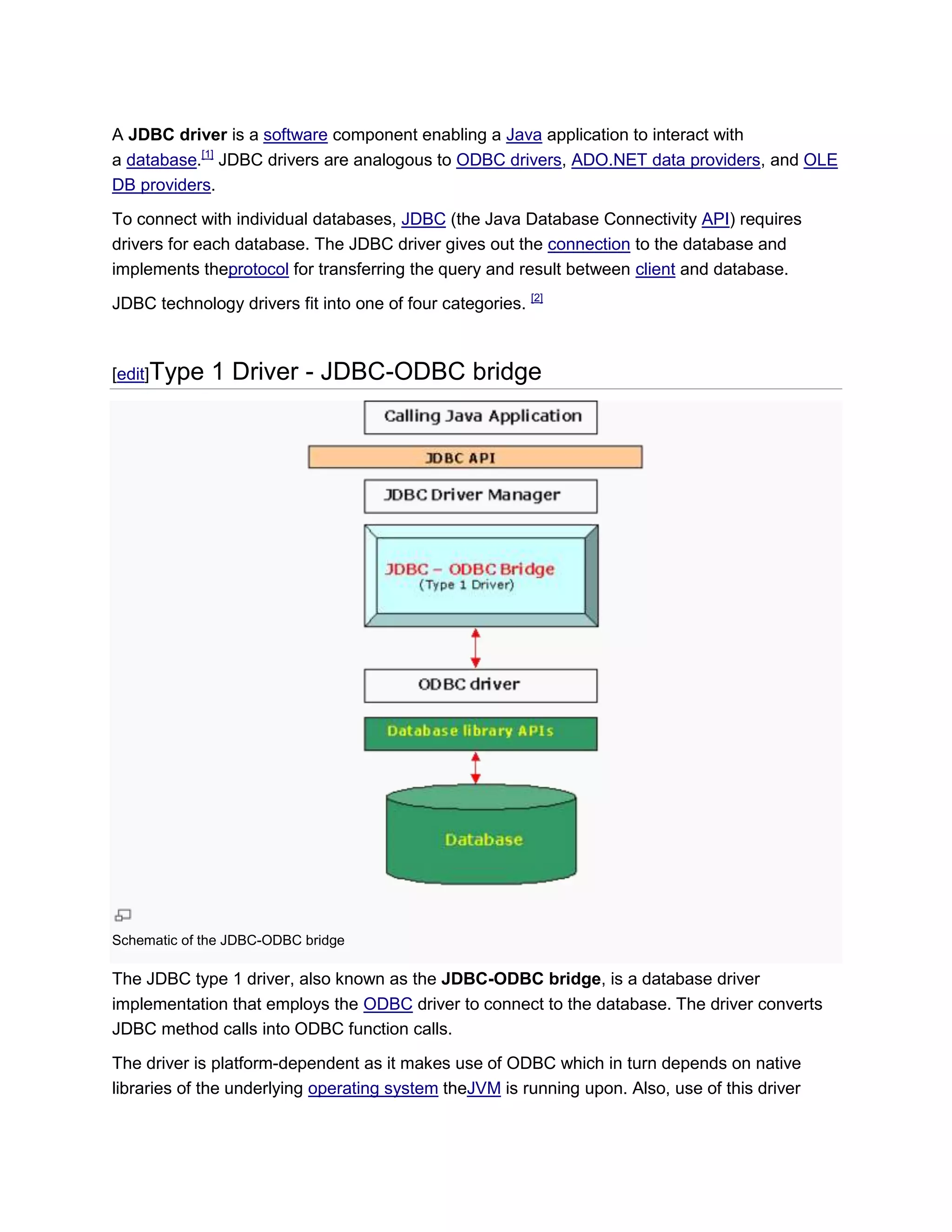 Jdbc driver types | PDF