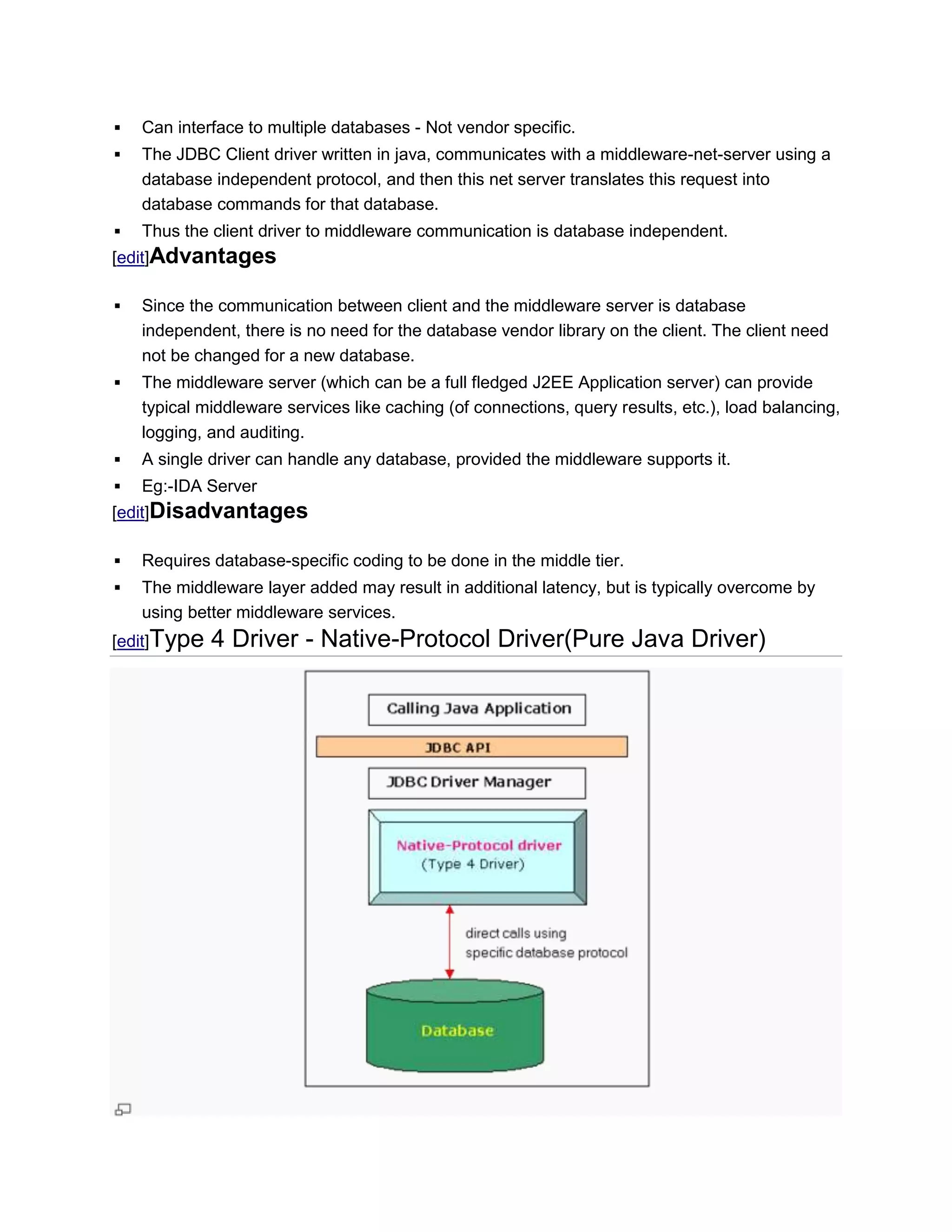Jdbc driver types | PDF