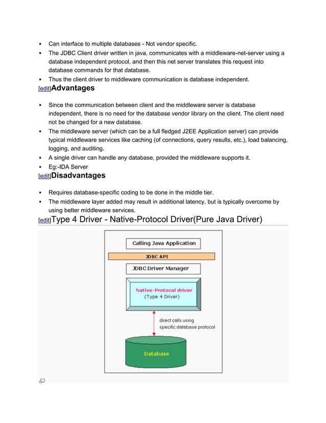 Jdbc driver types | PDF