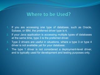 JDBC Driver Types | PPTX