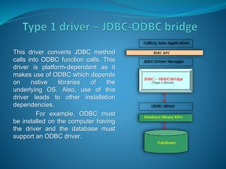 JDBC Driver Types | PPTX