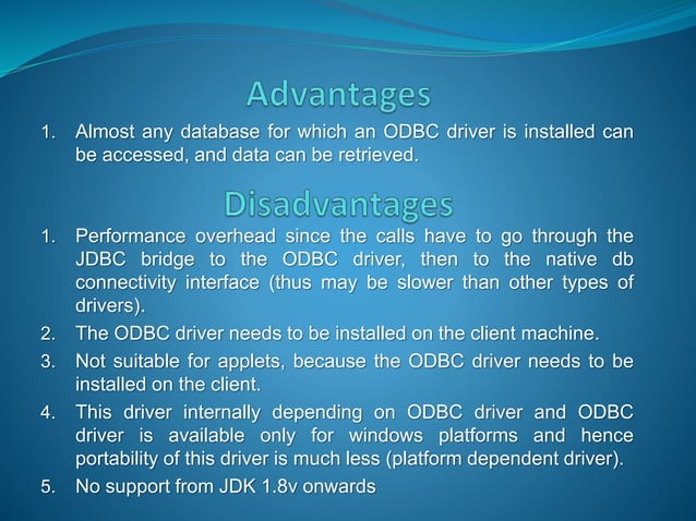 JDBC Driver Types | PPTX | Databases | Computer Software and Applications