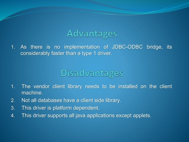 JDBC Driver Types | PPTX | Databases | Computer Software and Applications