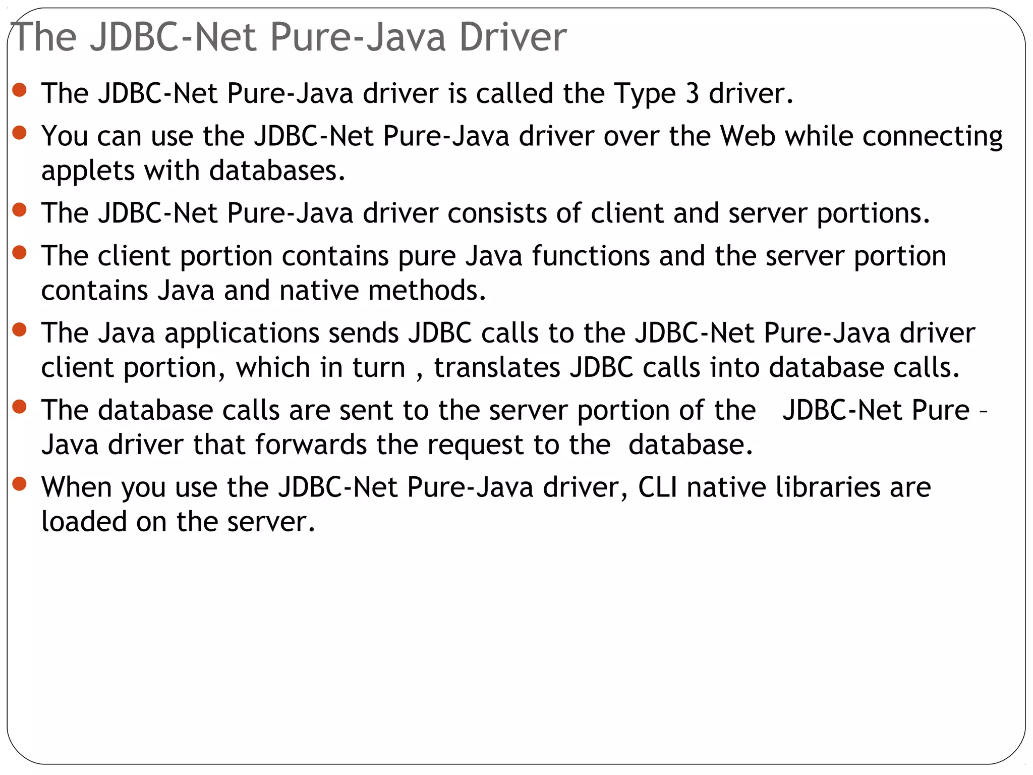Jdbc ppt | PPT | Databases | Computer Software and Applications