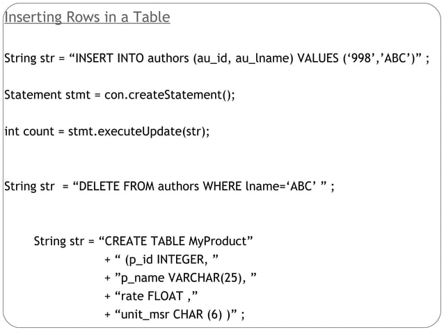 Jdbc ppt | PPT | Databases | Computer Software and Applications