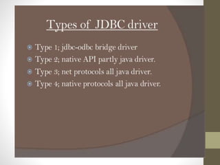 Jdbc ppt | PPTX