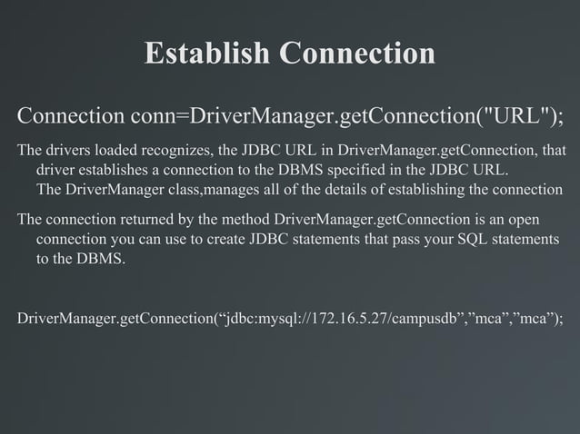 JDBC Presentation with JAVA code Examples.pdf