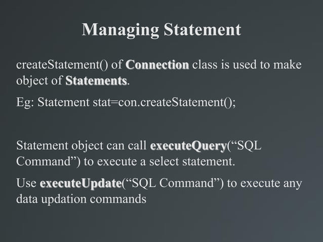 JDBC Presentation with JAVA code Examples.pdf