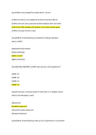 JDBC Questions with ans.pdf