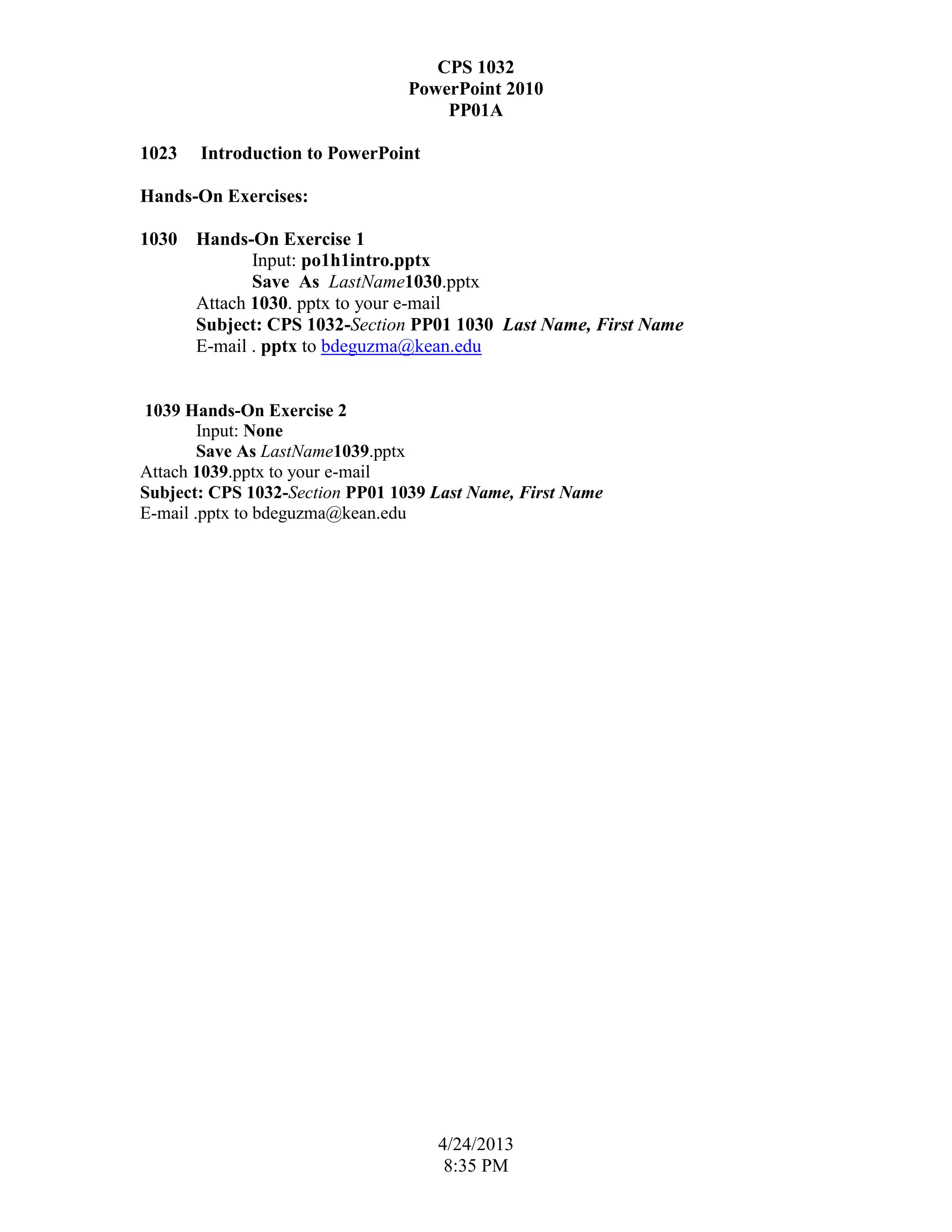 Pp01 a assignment | PDF