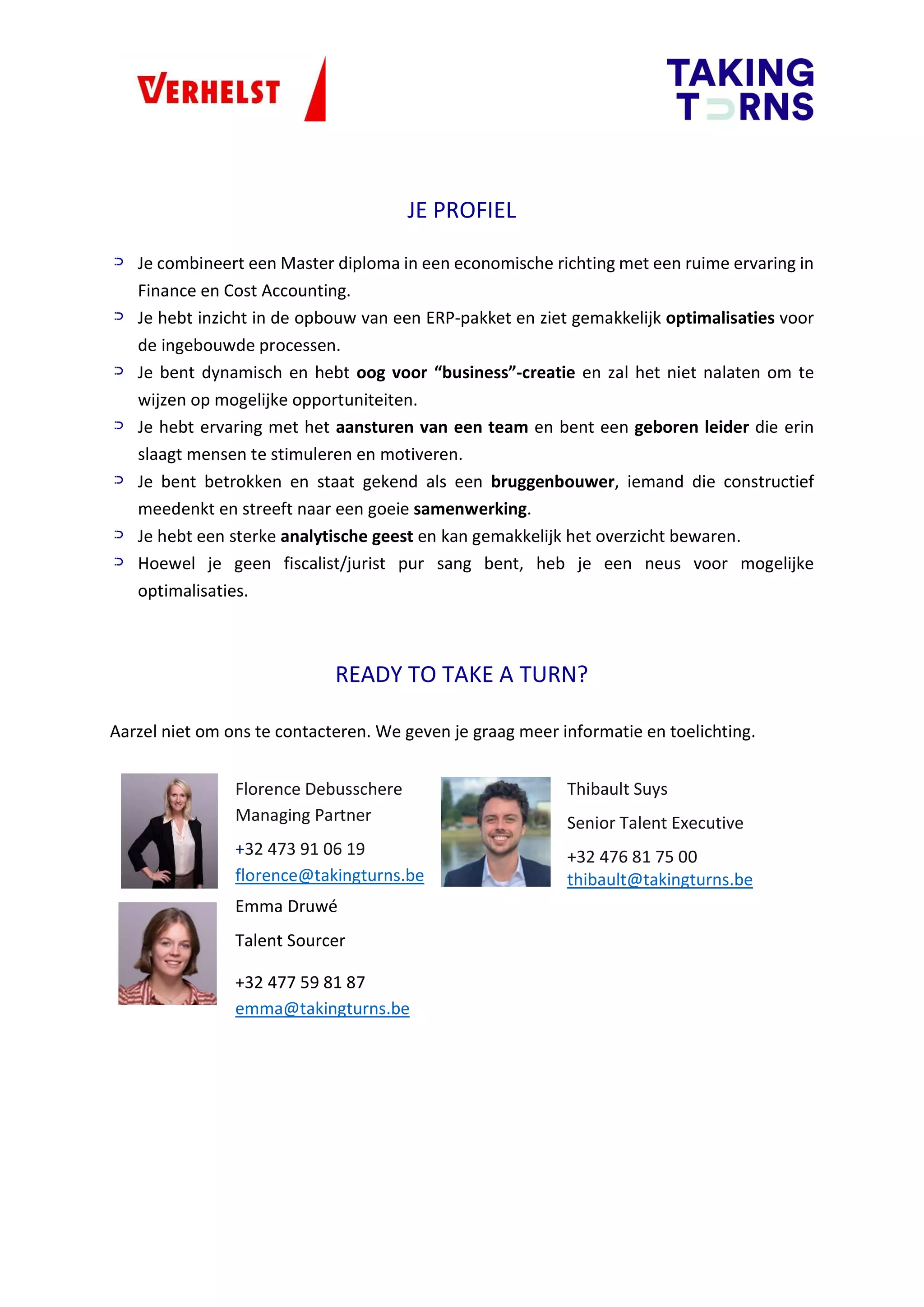 JD CFO Verhelst Group - Taking Turns | PDF