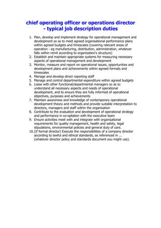 J d chief operating officer or operations director | PDF