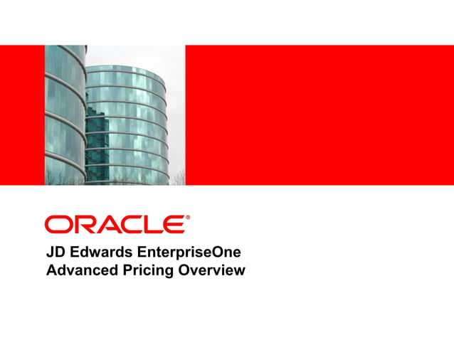 JD Edwards EnterpriseOne Advanced Pricing Overview | PDF