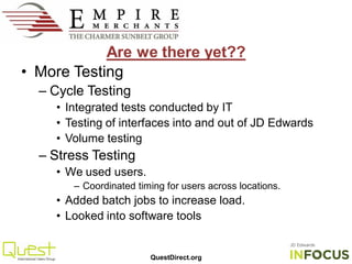 Jd edwards upgrade roundtable at innovate15 empire merchants case study ...