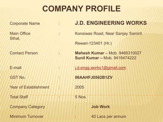 Jd engg works | PPT