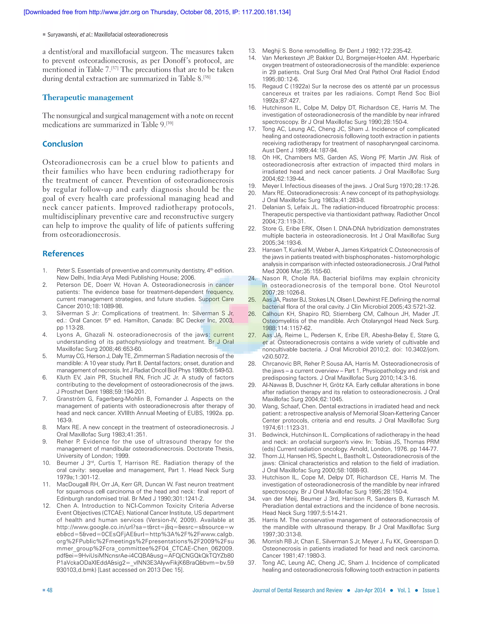 Osteoradionecrosis - Dr. Amit T. Suryawanshi (MDS).Kolhapur, Sangli & Pune. | PDF
