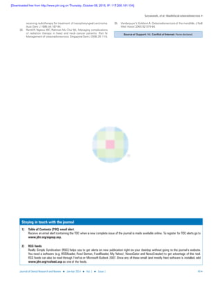 Osteoradionecrosis - Dr. Amit T. Suryawanshi (MDS).Kolhapur, Sangli & Pune. | PDF