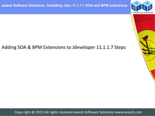 Jdeveloper 11117 installation | PPTX
