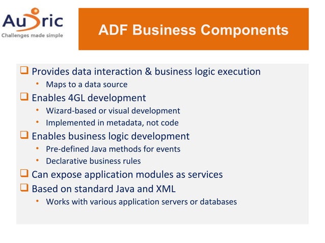 J Developer Oracle Adf Introduction Ppt