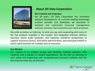 JDi Data Claims Manager Overview | PPTX