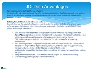 JDi Data Claims Management & Policy Administration System Overview | PPTX