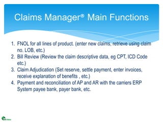 JDi Data Claims Management & Policy Administration System Overview | PPTX