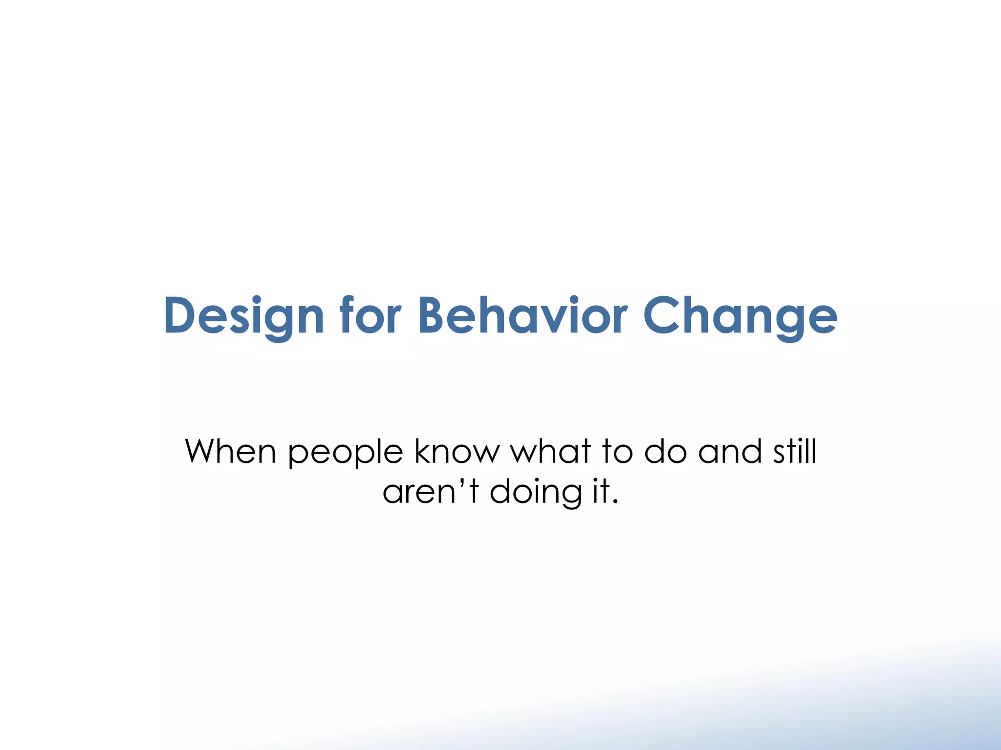 Design for Behavior Change | PDF