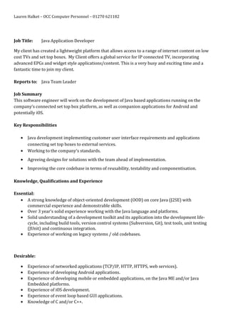 Jd java app developer | PDF