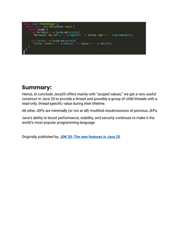 JDK 20: The new features in Java 20 | PDF | Programming Languages ...