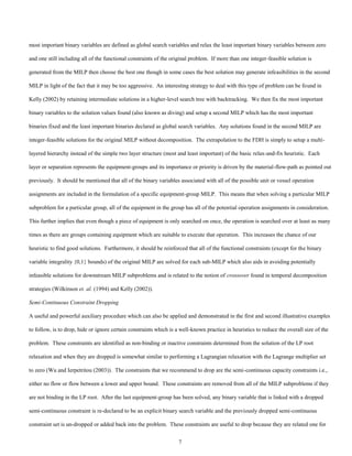 Flowsheet Decomposition Heuristic for Scheduling: A Relax & Fix Method ...