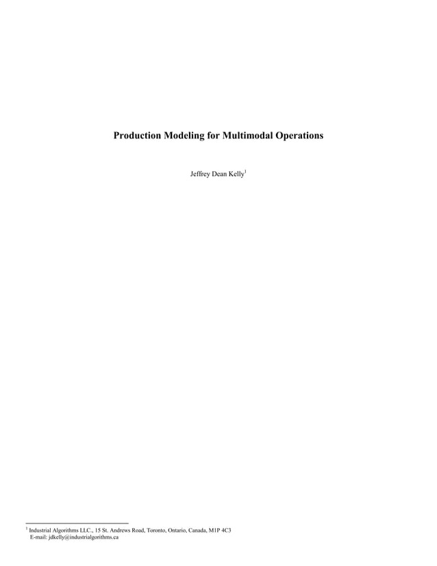 Modeling Multimodal Process Operations | PPT