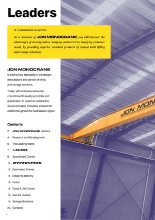 JDN Monocrane - The Leader in Cranes | PDF