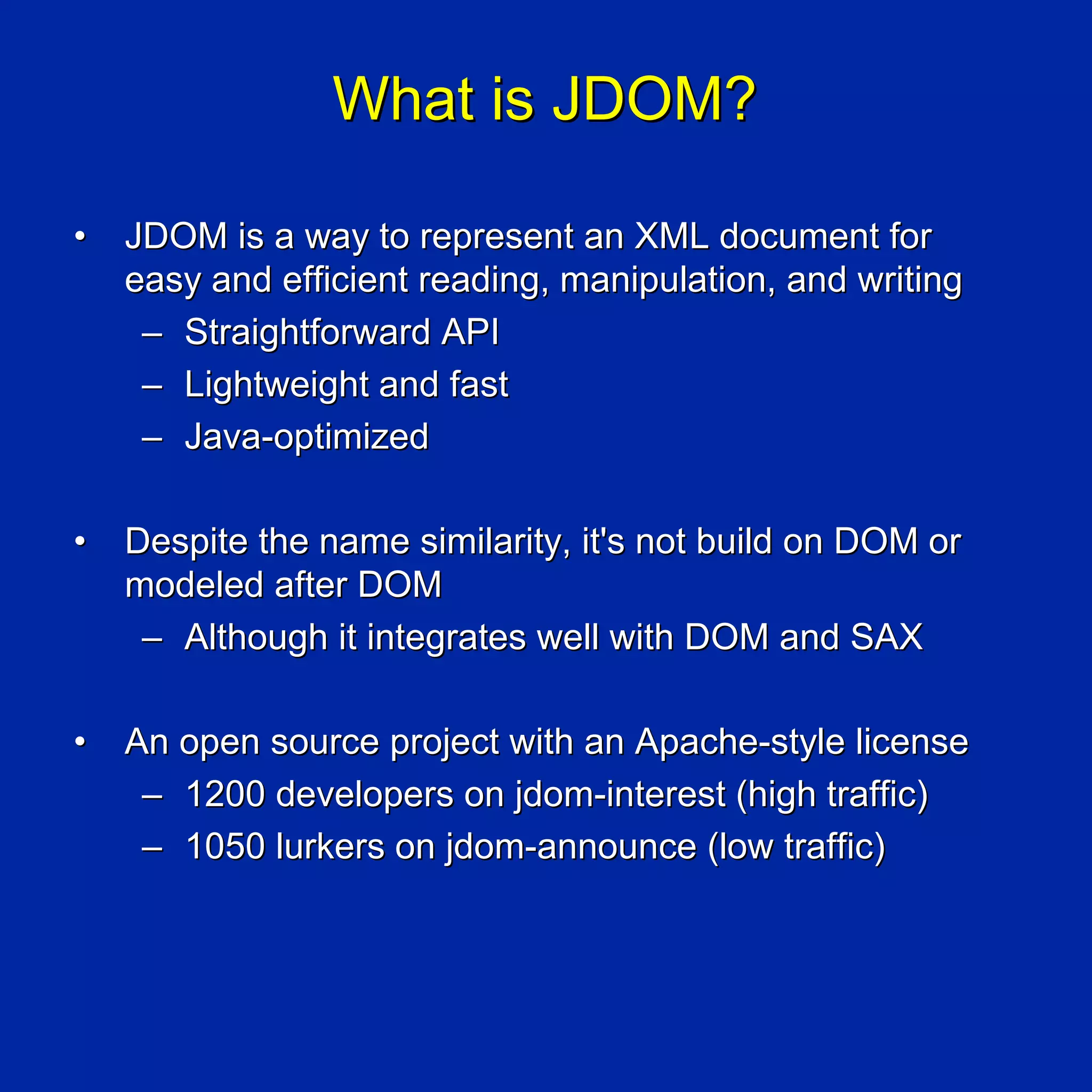 Jdom how it works & how it opened the java process | PDF | Web Development | Internet