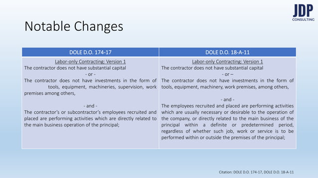 DOLE D.O. 174-17 vs. DOLE D.O. 18-A-11 | PDF | Human Resources | Business