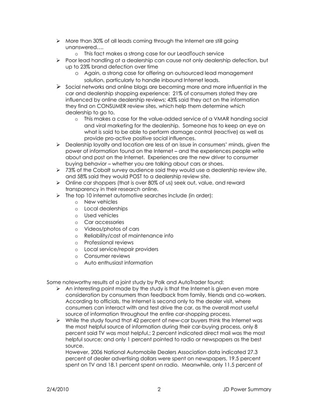 Jd Power Internet Roundtable Summary Report | PDF