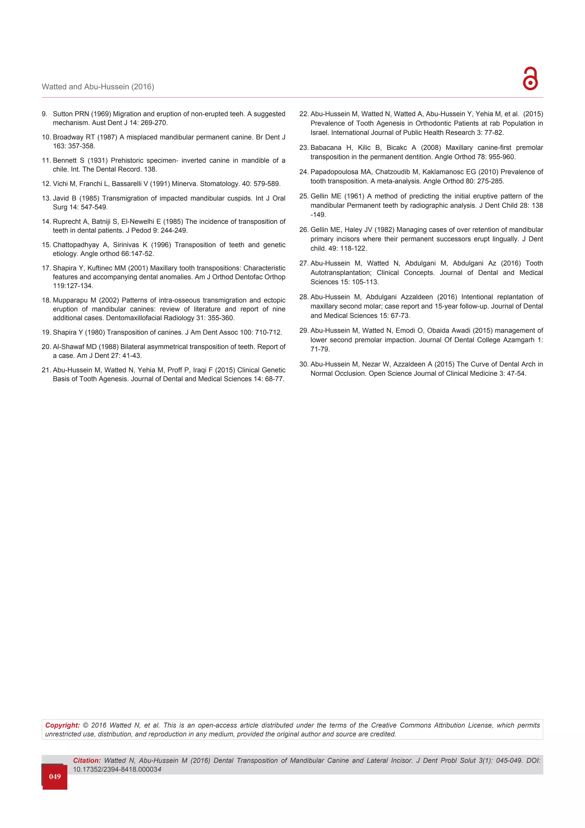 Dental Transposition of Mandibular Canine and Lateral Incisor | PDF