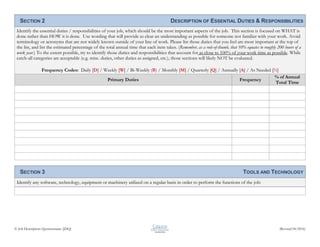Job Description Update questionnaires to | PPT