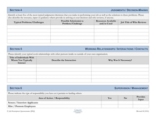 Job Description Update questionnaires to | PPT
