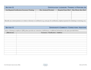 Job Description Update questionnaires to | PPT