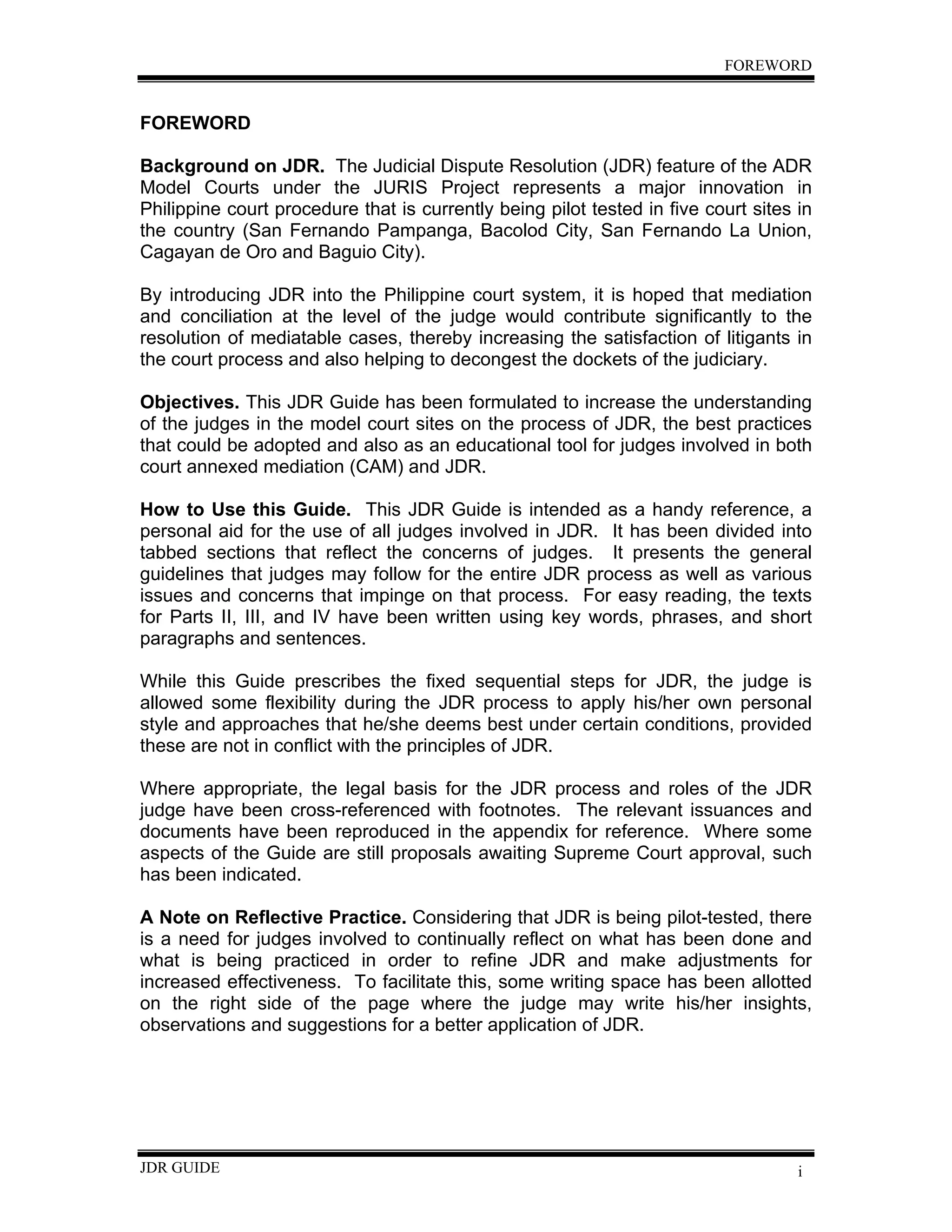 Judicial Dispute Resolution guide | PDF