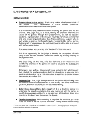 Judicial Dispute Resolution guide | PDF