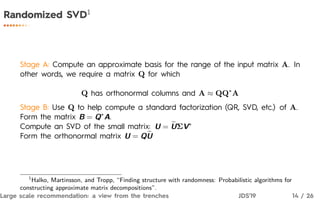 Large Scale Recommendation: a view from the Trenches | PPT