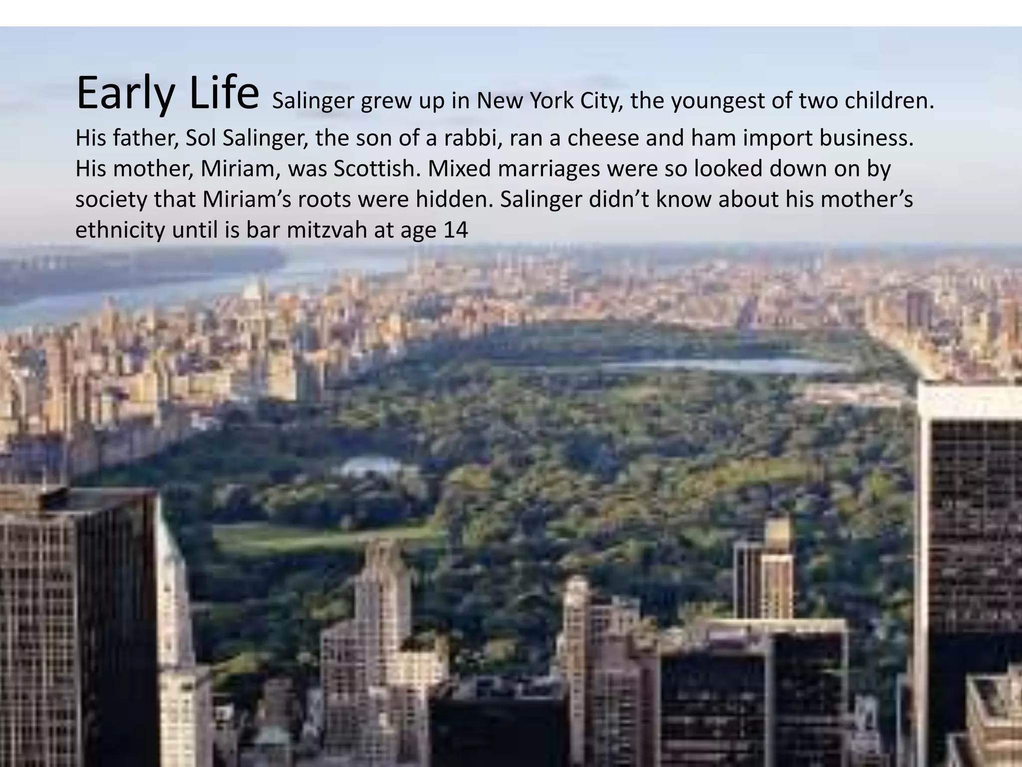 JD Salinger bio | PPTX