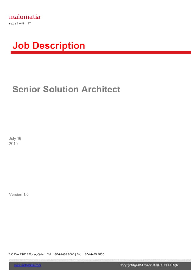Jd sr. solution architect | PDF