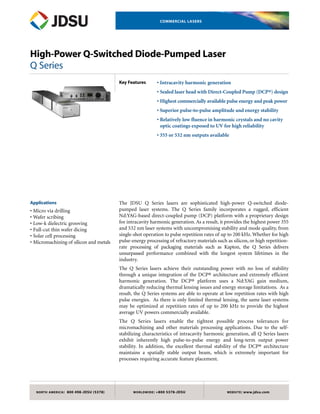JDASU Q302 High-Power Q-Switched Diode-Pumped Laser | PDF