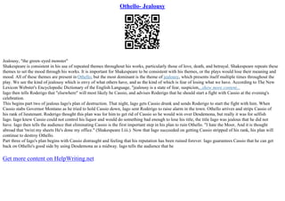 Jealousy In Othello | PDF