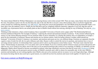 Jealousy In Othello | PDF